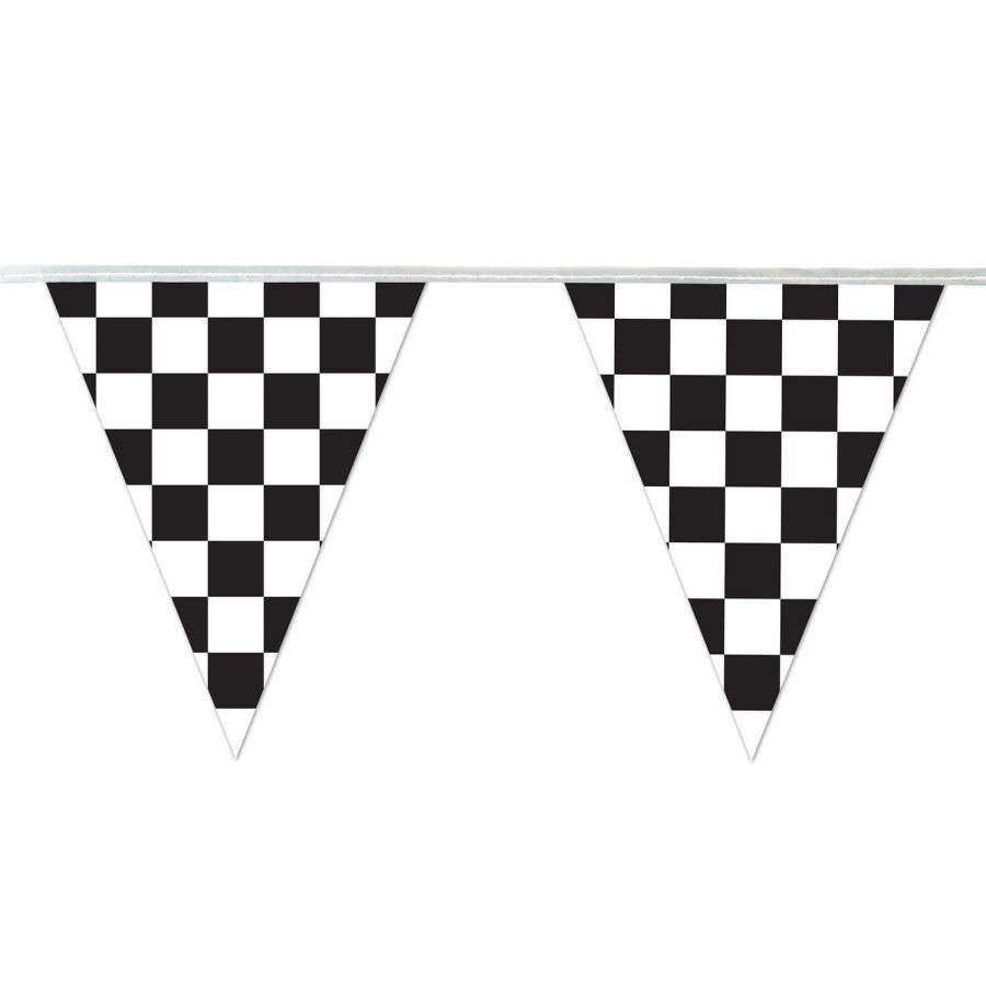 Black and White Chequered Pennant Bunting by Bie... | Cazaar