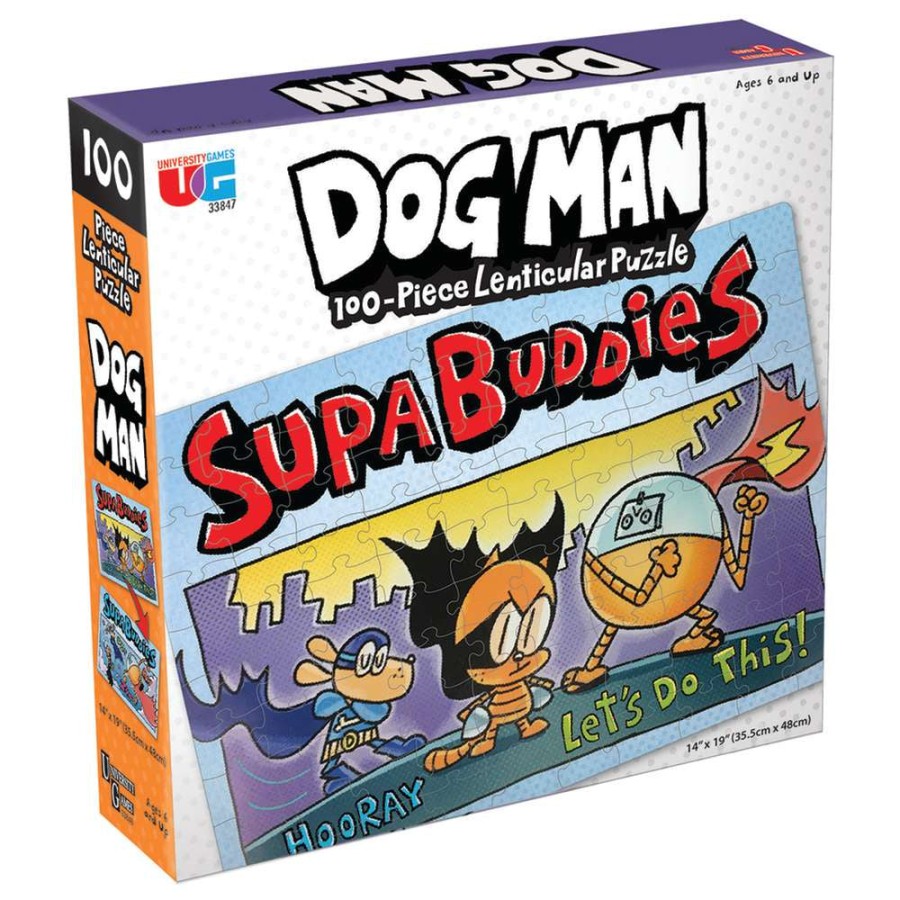 Dog Man Supa Buddies: 100 piece lenticular jigsa... | Cazaar