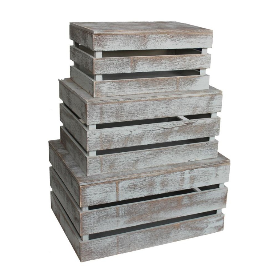 Vintage Slatted Wooden Box | Cazaar
