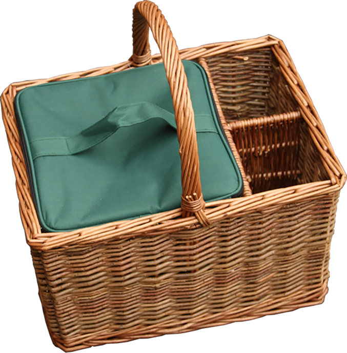 Event Basket with Green Willow with Cooler | Cazaar