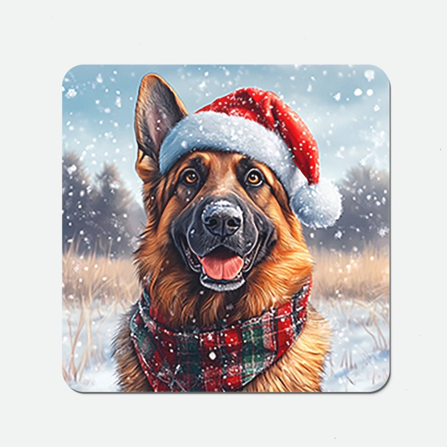 Christmas German Shepherd Coasters | Cazaar