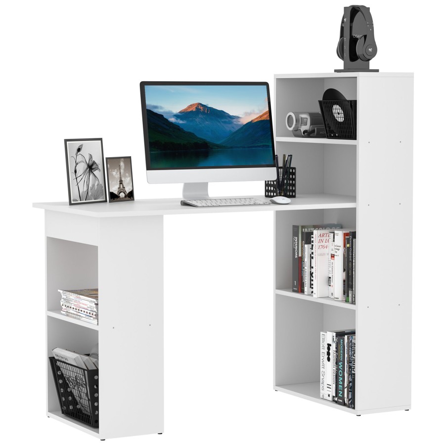 120cm Modern Computer Desk with Bookshelf | Cazaar
