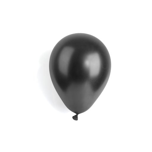12 INCH METALLIC BLACK LATEX BALLOONS PACK OF 50 | Cazaar