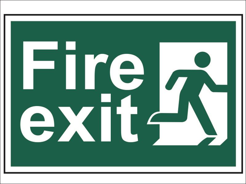 Fire Exit Man Running Right - PVC 300 x 200mm SC... | Cazaar