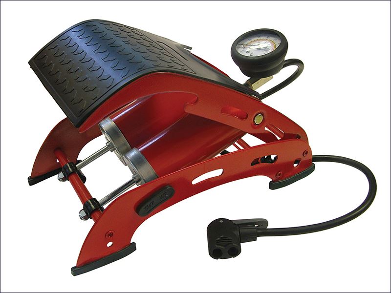 Foot Pump Double Cylinder with Gauge FAIAUFPUMP2 | Cazaar