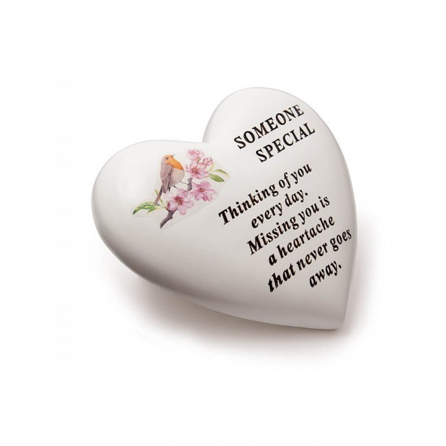 Special Plaque: Heart & Robin Memorial Ornament | Cazaar