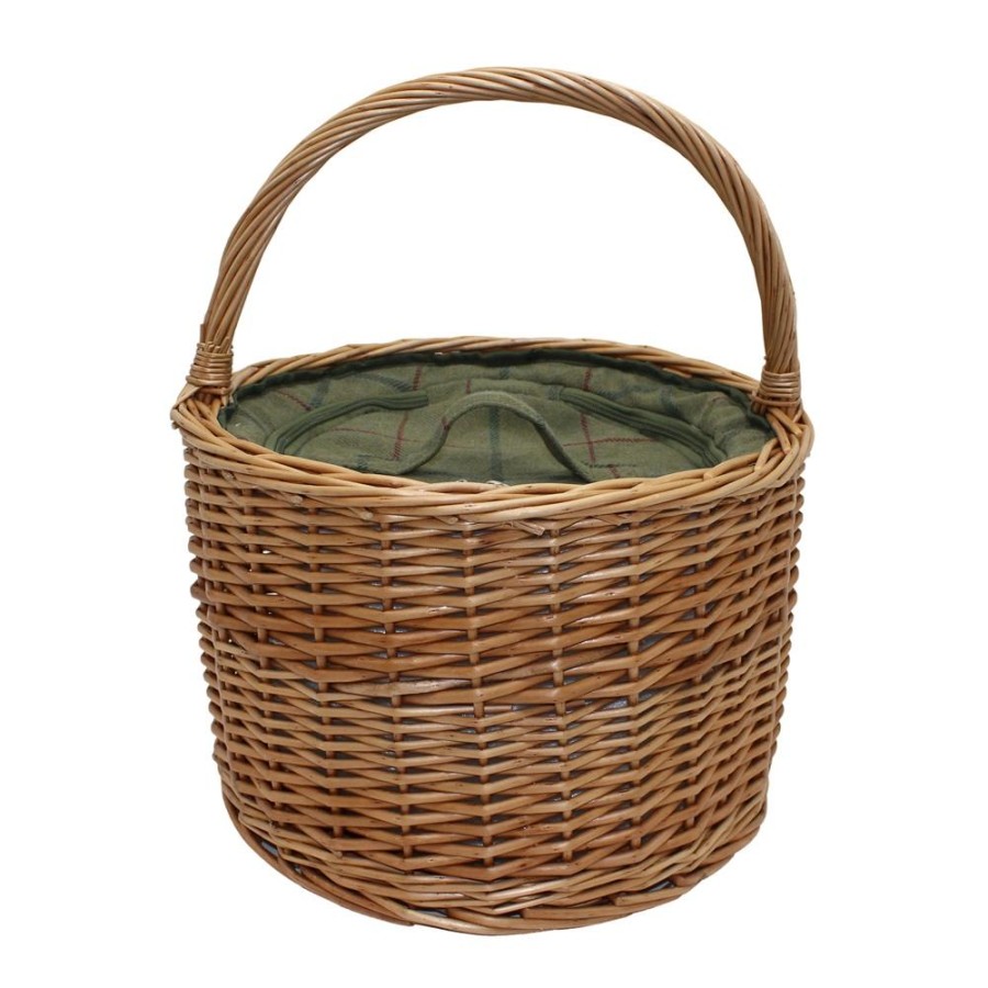 Green Tweed Round Wicker Chiller Basket | Cazaar