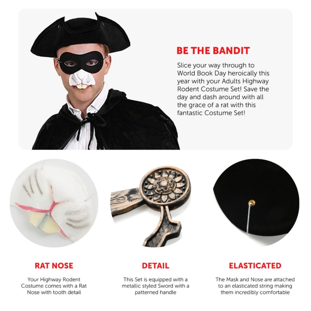 Adults Highway Rat Costume Set - 6 Piece | Cazaar