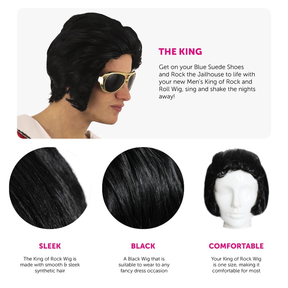 Mens King of Rock and Roll Wig | Cazaar