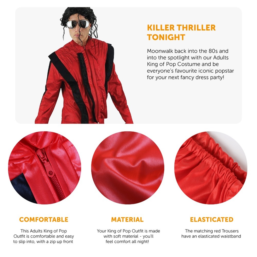 Adults Deluxe Zombie King of Pop Costume | Cazaar