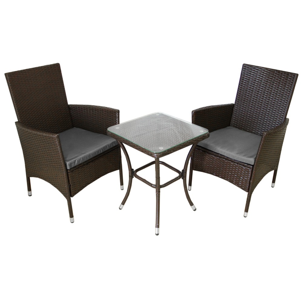 Jardí Rattan Bistro Set Brown | Cazaar