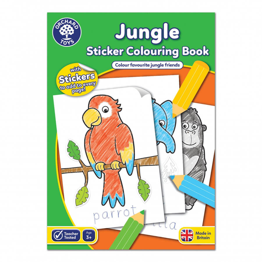 JUNGLE STICKER COLOURING BOOK | Cazaar