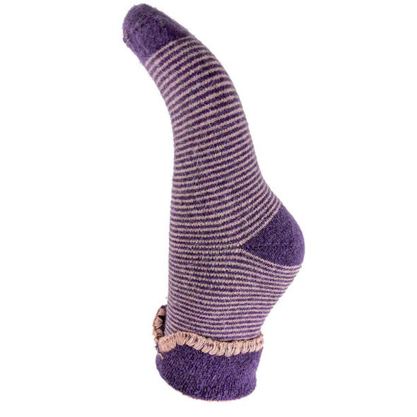 Ladies Cuffed Bed Socks UK 4-7 Purple & Pink | Cazaar