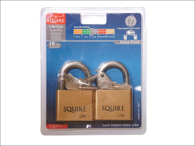 LN5T Lion Brass Padlocks 5-Pin 50mm Twin Pack HS... | Cazaar