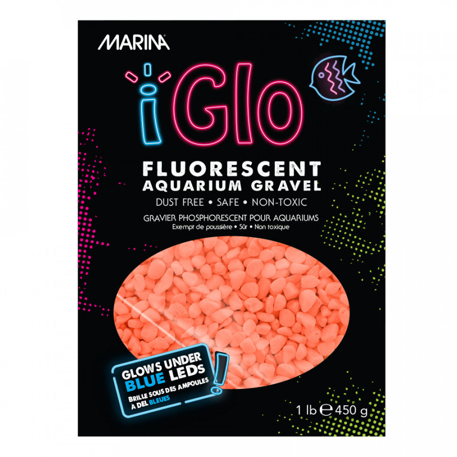 Marina iGlo Fluorescent Aquarium Gravel Orange 450g | Cazaar