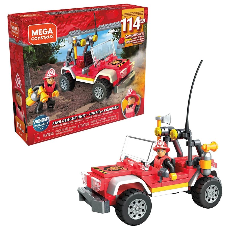Mega Construx Fire Rescue Unit Fireman Building ... | Cazaar