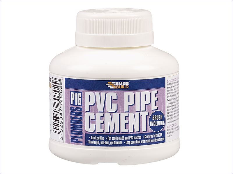 P16 Plumber's PVC Pipe Cement 250ml EVBP16PIPE | Cazaar