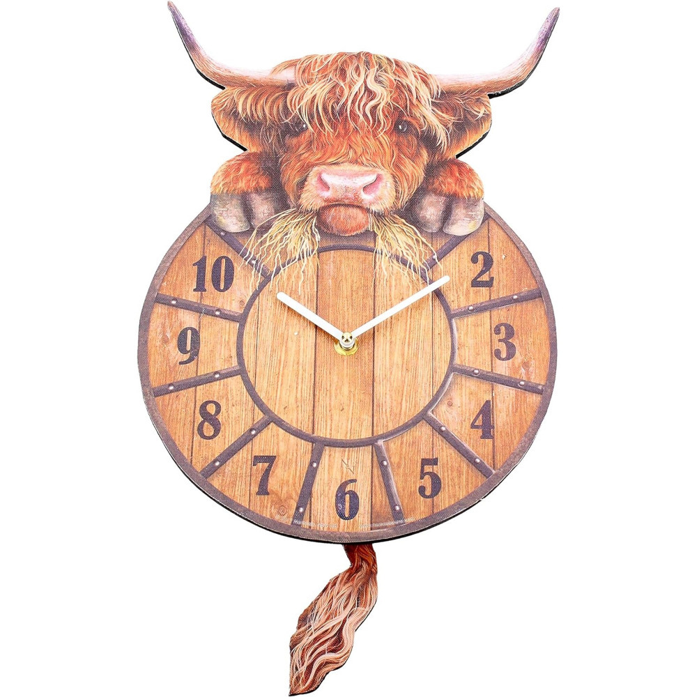 Highland Cow Pendulum Wall Clock | Cazaar