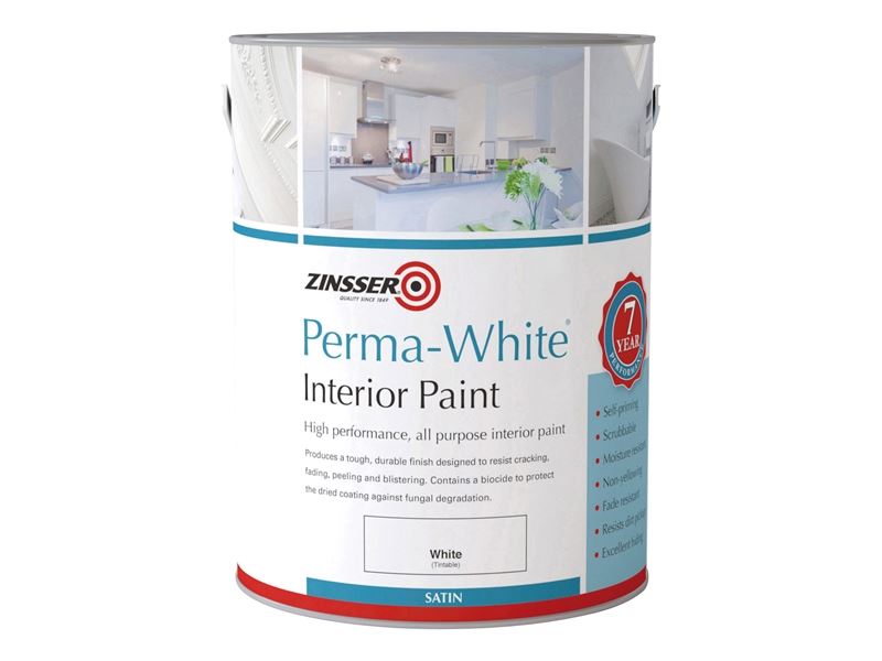 Perma-White Interior Paint Satin 1 litre ZINPWIS1L | Cazaar
