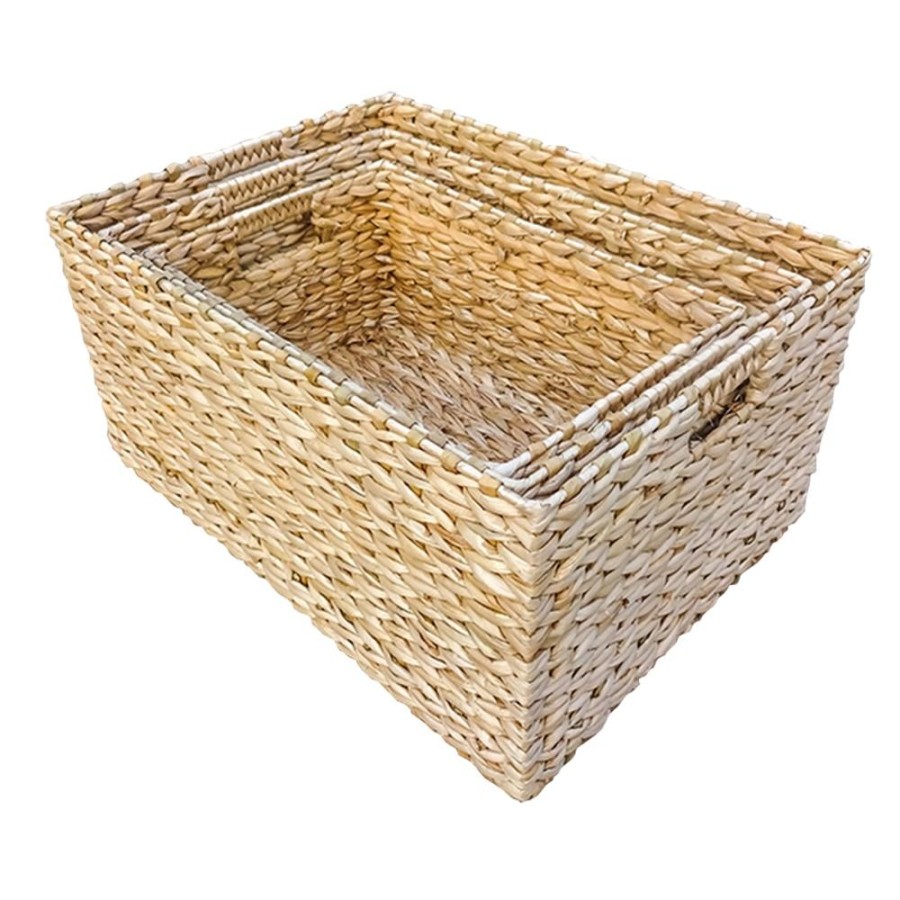 Rectangular Water Hyacinth Storage Basket | Cazaar