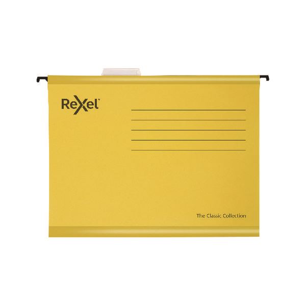 Rexel Yellow Foolscap Suspen Files - RX58103 | Cazaar