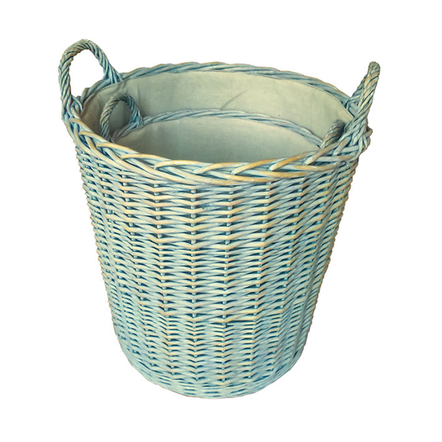 Set of 2 Heavy Duty Provence Lined Log basket | Cazaar
