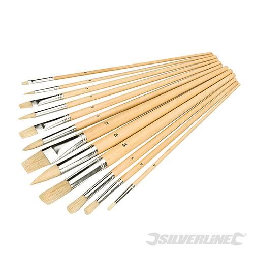 Silverline Artists Paint Brush Set 12pce Mixed T... | Cazaar