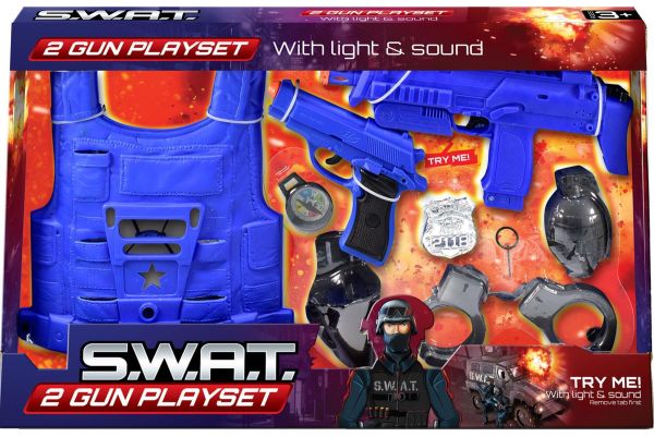 Swat Police 2 Gun Playset Equip And Lead Your Te... | Cazaar