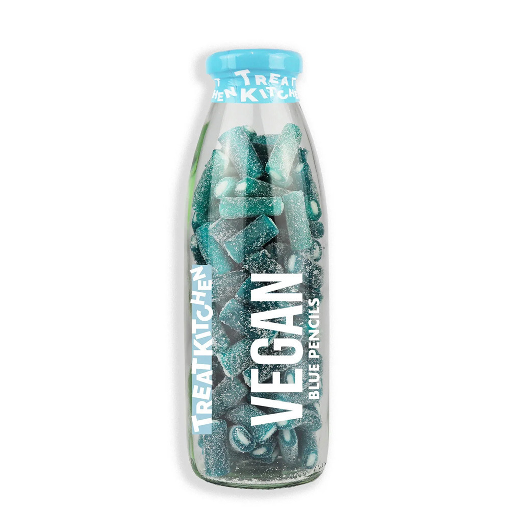 Retro Vegan Fizzy Blue Pencils Candy Jar 380g | Cazaar