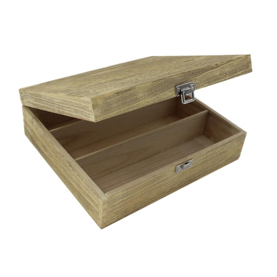 Three Bottle Oak Effect Wooden Box | Cazaar