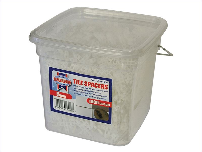 Tile Spacer Long Leg 5mm Tub of 1000 FAITLSP51000 | Cazaar