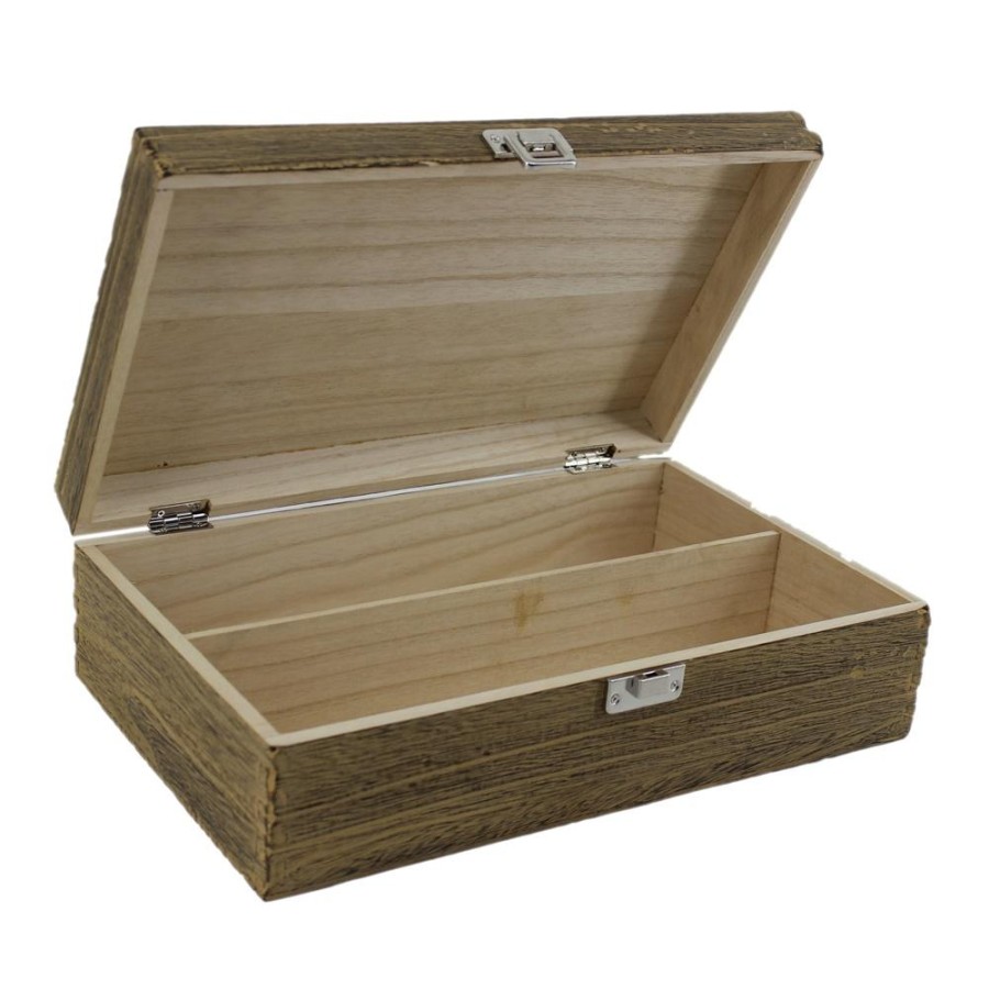 Two Bottle Oak Effect Wooden Box | Cazaar