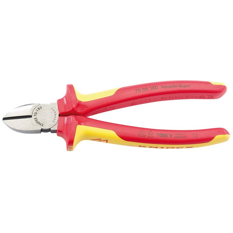 VDE Fully Insulated Diagonal Side Cutters (180mm... | Cazaar