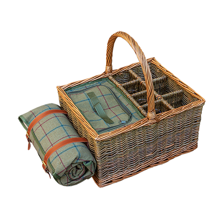 Wicker Event Basket with Blanket and Fitted Cooler | Cazaar