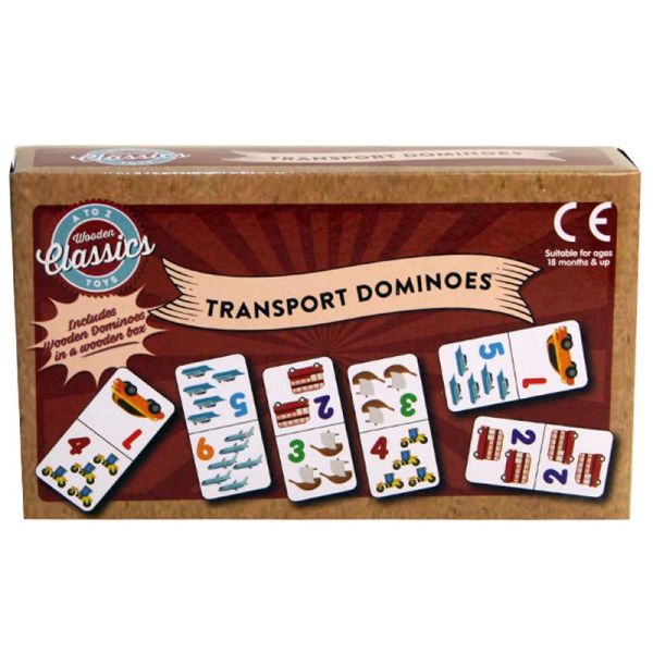 Wooden Transport Dominoes With Numbers Animals K... | Cazaar